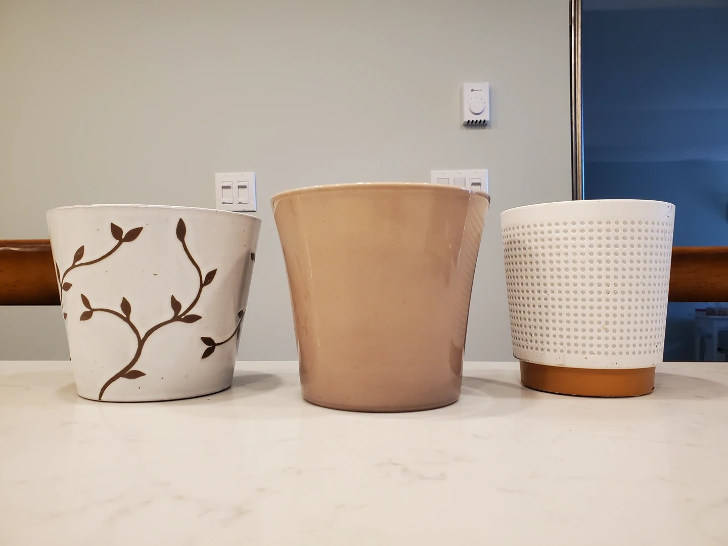 Set of 3 Neutral Toned 5-6" Ceramic Plant Pots | Karrot