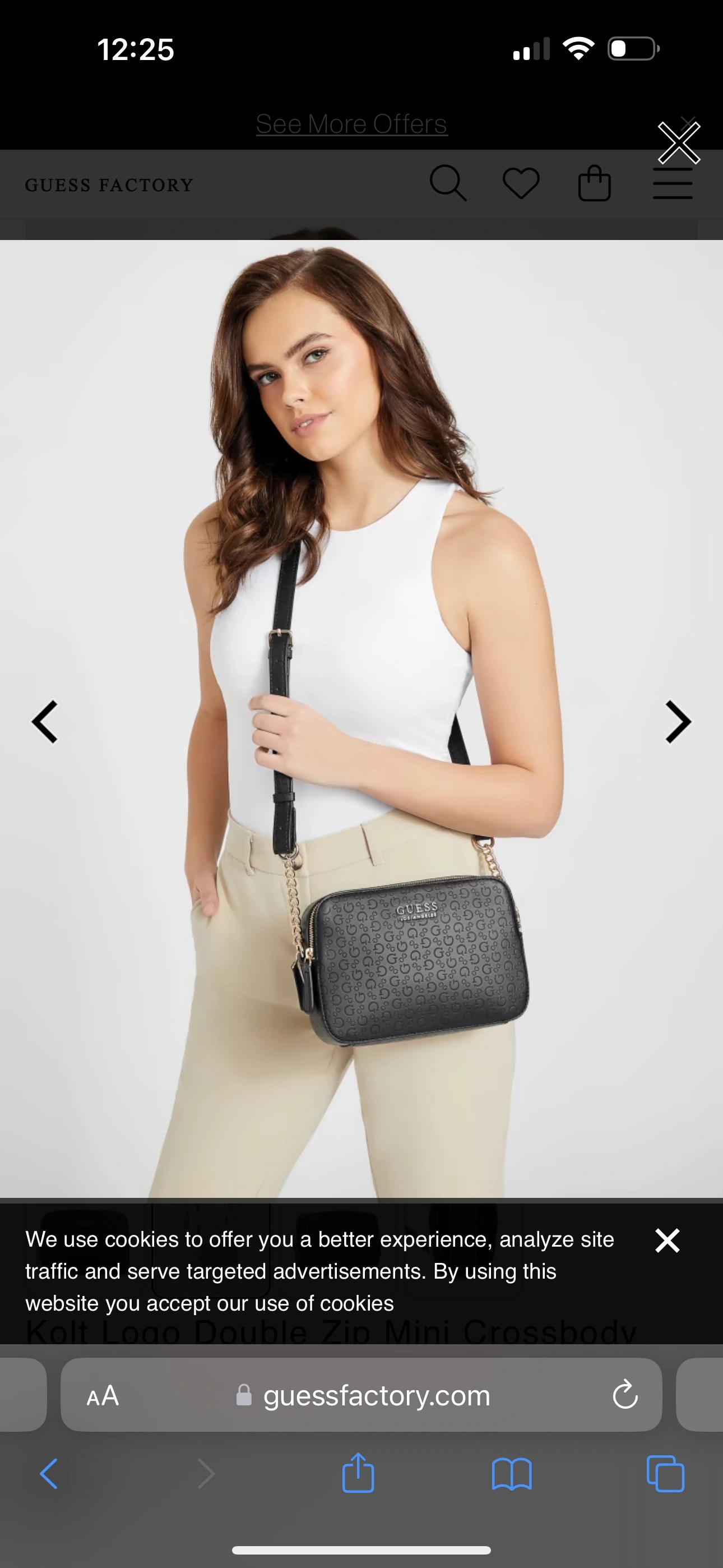 GUESS Kolt Logo Double Zip Mini Crossbody - Black | Karrot