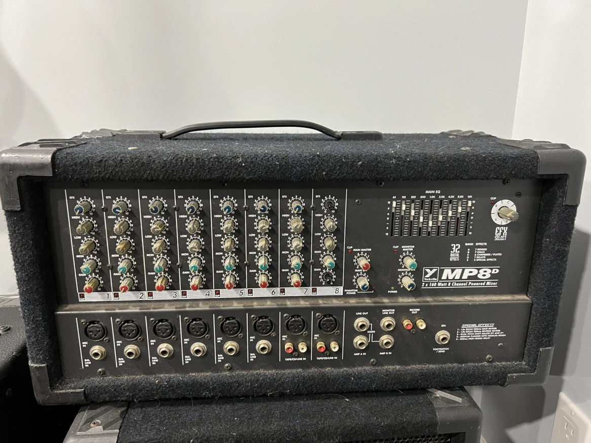 YORKVILLE MP8D 160 WATT 8 CHANNEL powered mixer + Speakers | Karrot