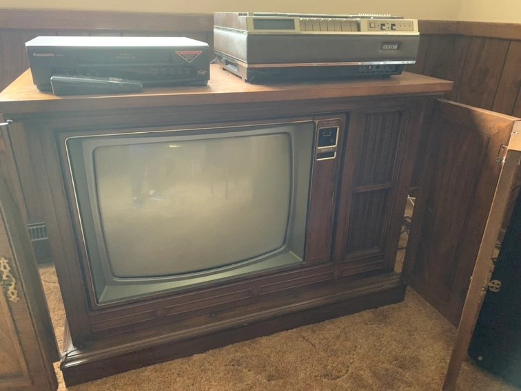 MUST GO! On Wheels-Rare Vintage Zenith TV/Wood Encasing-Working | Karrot